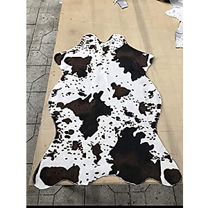 Cow Print Rug 110cmx75cm Faux Cowhide Area Carpet Animal Print Mat for Living Room Bedroom Non-Slip (Cow,Small)