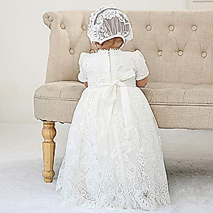 CareCheer Baby Girl Christening Dress Baptism Dedication Blessing Gown Flower Girl Special Occasion Dresses (16-20 Months)