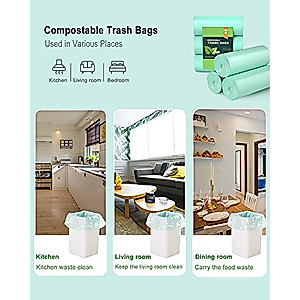 4-6 Gallon Small Trash Bags Compostable Trash Bags,AYOTEE 60 Count Ultra Strong Unscented Garbage Bags Mini Trash Bags Waste Basket Liners for Bathroom, Kitchen,Bedroom, Office, Pet, Car(Green)