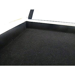 N'icePackaging 1 Qty Deluxe Locking Silver Metal Jewelry Display Case w/Buckle Clasp 2 1/4" Deep w/Glass Top - Key & Black Velcro Pad included