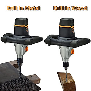MAXXT Mixer 13A Single Paddle Concrete Mortar Mixer, 5/8" Keyed Chuck, Soft Start, Come w/100mm Large Spiral Mixing Paddle
