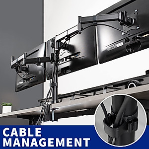 VIVO Triple Monitor Adjustable Heavy Duty Mount, Articulating Stand for 3 LCD Screens up to 24 inches STAND-V003M