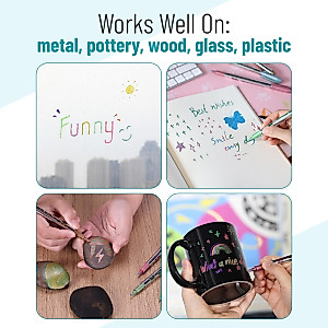 Mr. Pen- Metallic Paint Markers,10 Colors, Metallic Markers for Black Paper, Rock Painting, Card Making, Ceramics, Metal, Glass, DIY Photo Album, Scrapbooking Supplies, Metallic Non-Permanent Markers