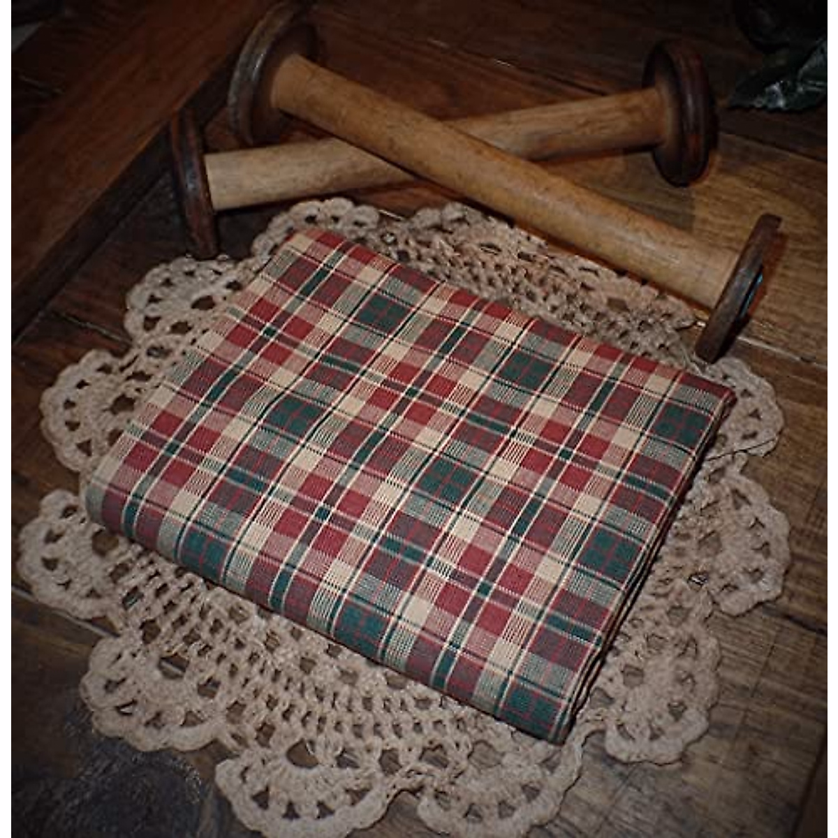 Primitive Homespun Fabric~Christmas Spruce~Farmhouse Rustic Fabric~ (Strips (50) 1" x 18") (Jelly Roll (15) 2.5” x 44”)