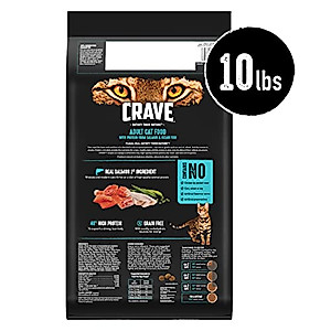 CRAVE Grain Free Adult High Protein Natural Dry Cat Food with Protein from Salmon & Ocean Fish, 10 lb. Bag
