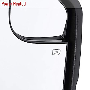 Carpartsinnovate For 15-20 Power Heated Black Passenger Right Side Mirror w/LED Signal Lamps