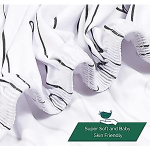 TansyPanda Bassinet Sheets for Angelbliss, Baby Delight, Maxi-COSI Lora, and Baby Joy Bedside Sleeper, 3 Pack, 33x20 Inch, Ultra Soft, Breathable and Snug Fit for Boys and Girls, Dark Gray and White