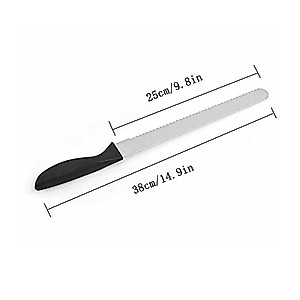 10Inch Stainless Steel Cake Knife Plastic Handle Baking Pastry Spatulas Serrated Bread Knife Kitchen Baking Tool