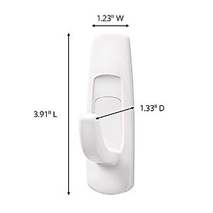 Command Large Utility Hooks, Damage Free Hanging Wall Hooks with Adhesive Strips, No Tools Wall Hooks for Hanging Decorations in Living Spaces, 7 White Hooks and 12 Command Strips
