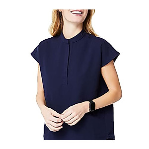 FIGS Rafaela Oversized Scrub Top for Women — Navy Blue, M