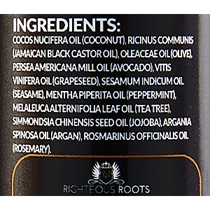 Righteous Roots Rx Hair Oil for Hair Growth, Anti Frizz and Thickener Best for Curly, Wavy Natural Hair and Beards. 4fl oz (Previously known as Hair RX)
