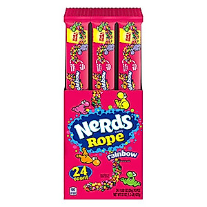 Nerds Rope Candy, Rainbow, 0.92 Ounce (Pack of 24)