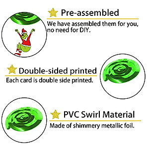36 Pcs Whoville Christmas Decorations Hanging Swirls,NO-DIY Whoville Decorations Green Monster Christmas Decorations, Welcome to Whoville Hanging Decorations for Green Monster Party Decorations