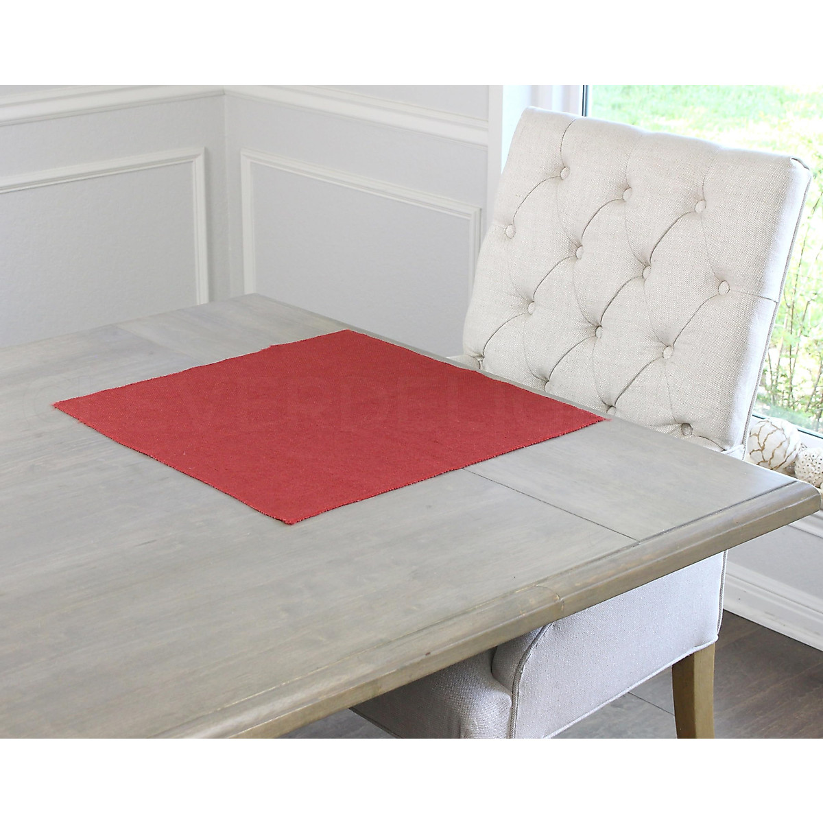 CleverDelights 20 Inch Red Burlap Squares - 12 Pack - Jute Burlap Fabric - Finished Edges - 20" x 20"