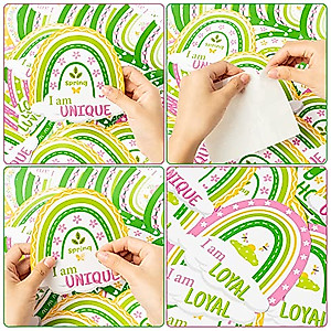 Yopyame 63PCS Boho Rainbow Bulletin Board Cutouts with Motivational and Positive Saying Springtime Bohemian Rainbow Classroom Cutout Decor Growth Mindset Inspirational Reading Room Wall Decor