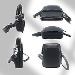 Women’s Vegan Leather Crossbody Smartphone Bag with RFID Blocking Technology (Classic Black)