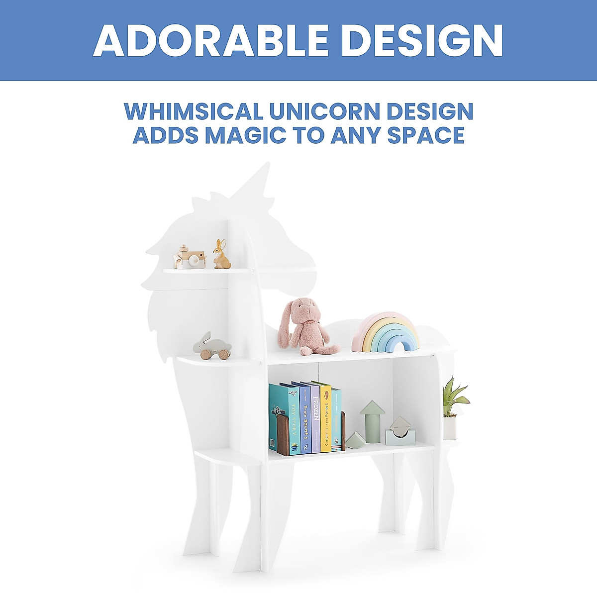 Delta Children Unicorn Bookcase - Greenguard Gold Certified, White