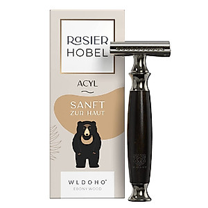 WLDOHO Double Edge Safety Razor - Natural Wooden Handle, Zero Waste and Plastic Free - Reusable Safety Razor for Men and Women - Traditional Shaver with 5 Blade