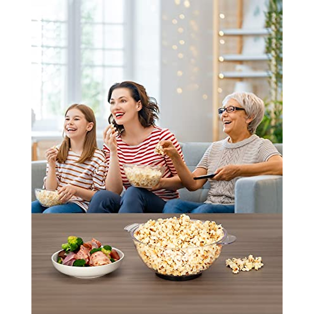 Upgraded, ACEKOOL Popcorn Maker, Multifunctional Popcorn Popper Machine with Nonstick Plate & Stirring Rod, Stir Crazy Popcorn Popper with Large Lid for Serving Bowl and Two Measuring Spoons