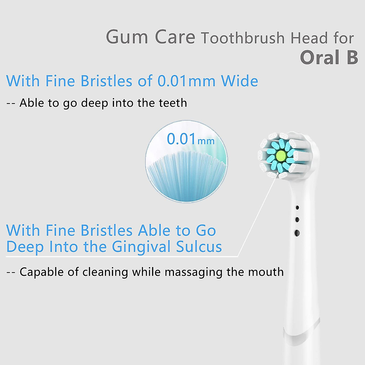 Replacement Electronic Toothbrush Heads, 8 Count Professional Precision Clean Brush Refills Compatible with 7000/Pro 1000/9600/ 5000/3000/8000