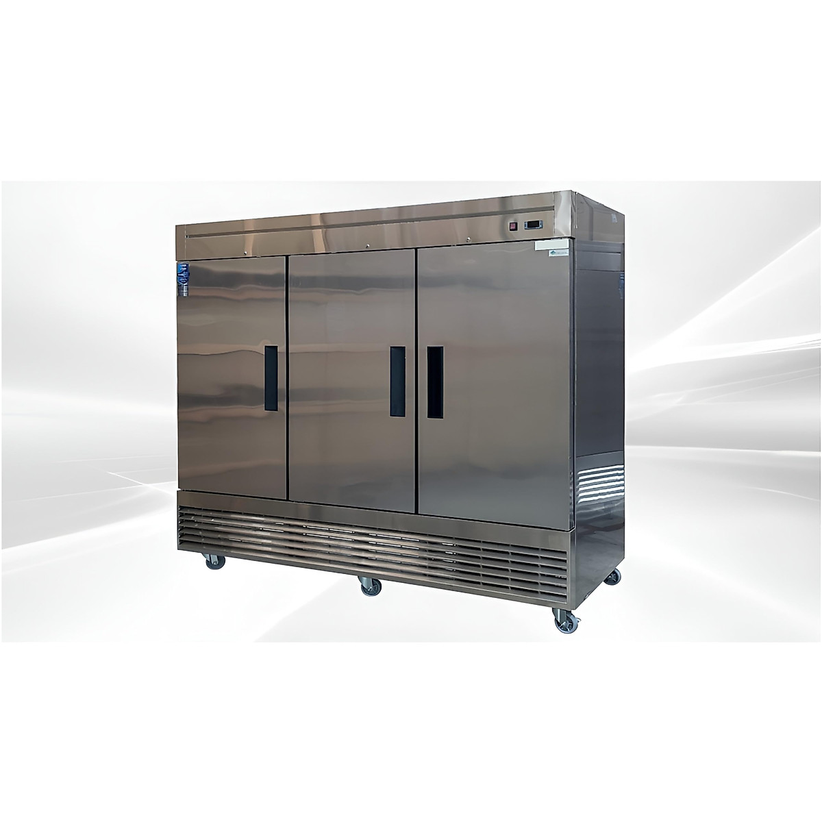 Elite Kitchen Supply Commercial Reach In Refrigerator, ETL NSF 3 Door Fridge Cooler Merchandiser, 83" W 64 cu.ft. Stainless Steel Interior