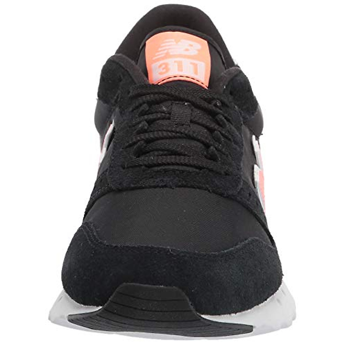 New Balance Women's 311 V2 Sneaker, Black/Paradise Pink, 7.5