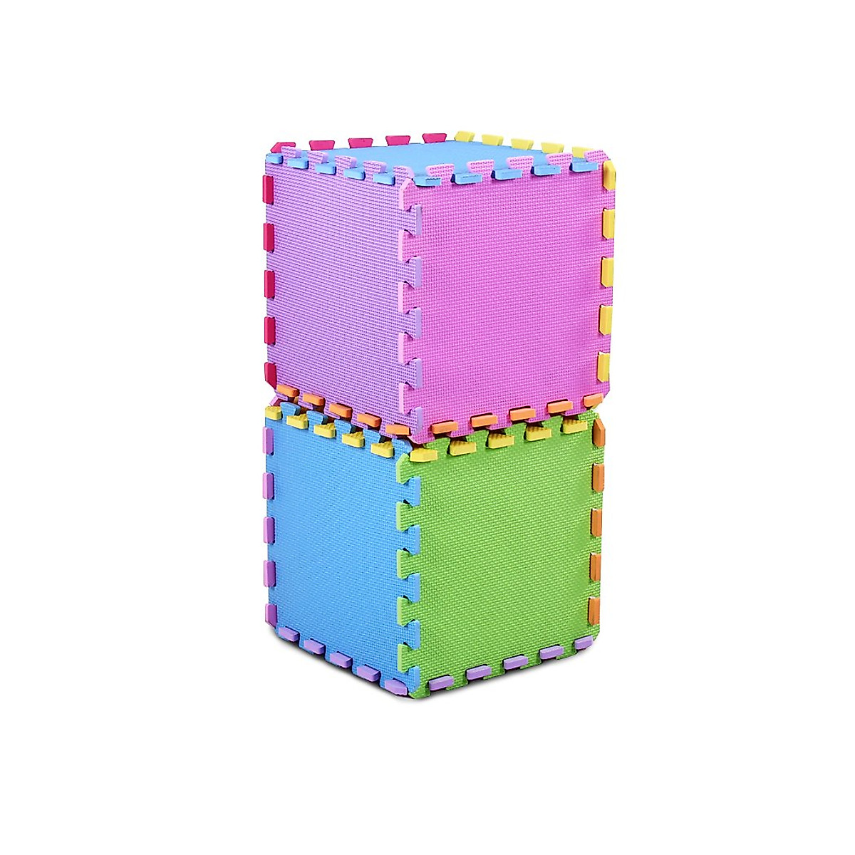 Meiqicool EVA Foam Puzzle Play Mat for Baby - Non Toxic Interlocking Soft Floor Tiles - Kids Toddler Infant Children Room and Yard Exercise Gym Decor - Multi Color，20pcs