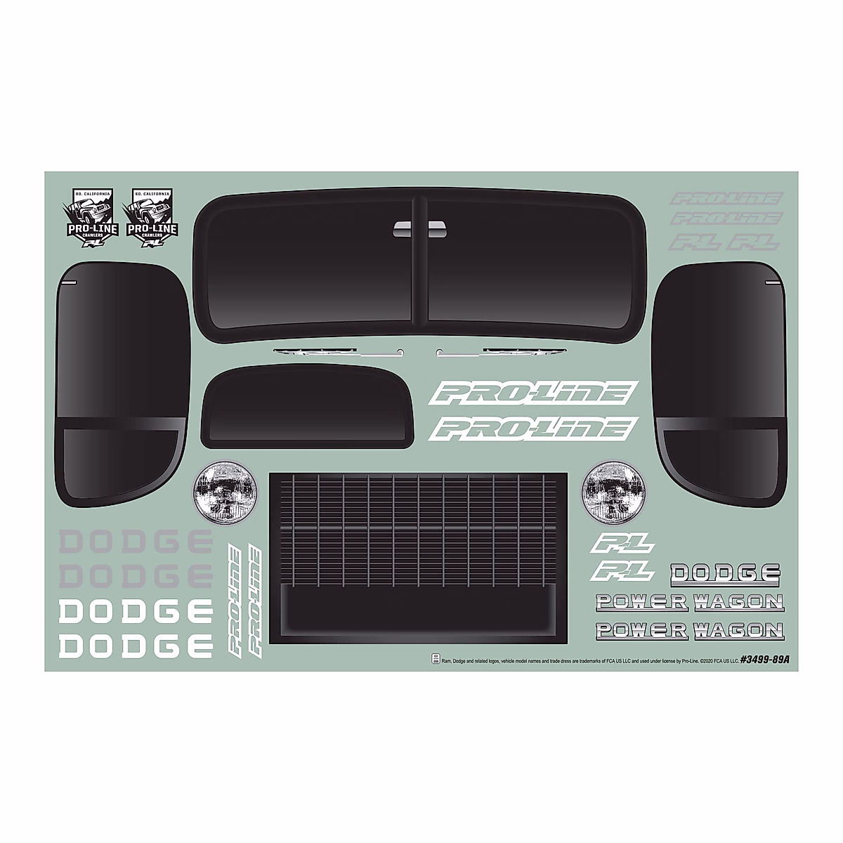 Pro-line Racing 1946 Dodge Power Wagon Black 12.3 WB Crawlers PRO349918 Car/Truck Bodies Wings & Decals