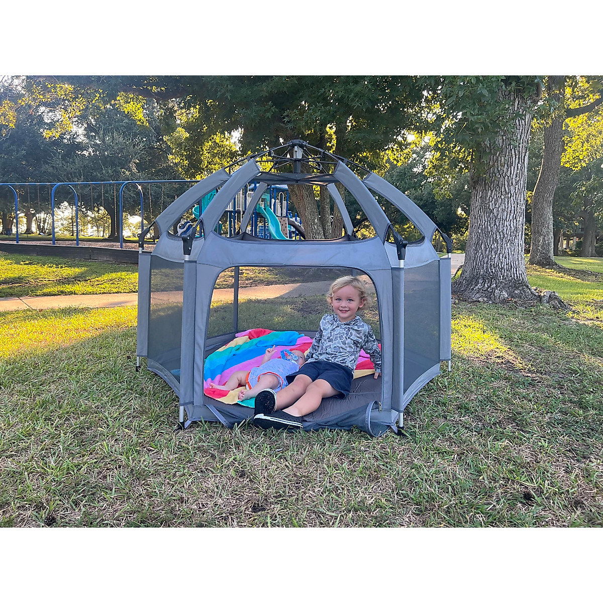 Barton Moore Pop Up Baby Play Pen: Large Portable Play Yard for Babies and Toddlers, Ideal for The Beach, Camping, RV Indoor and Outdoor Use, Compact, Lightweight and Packable for Travel.