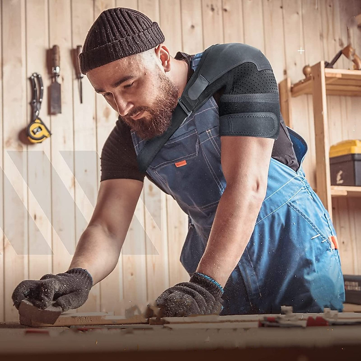 Yosoo Adjustable Shoulder Support Brace, Strap Sport Compression Women&Men Black US, Relief Shoulder Pain, Shoulder Compression Sleeve