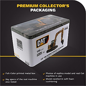 Diecast Masters 1:50 Caterpillar 308 CR Mini Hydraulic Excavator | High Line Series Cat Trucks & Construction Equipment | 1:50 Scale Model Diecast Collectible | Diecast Masters Model 85596