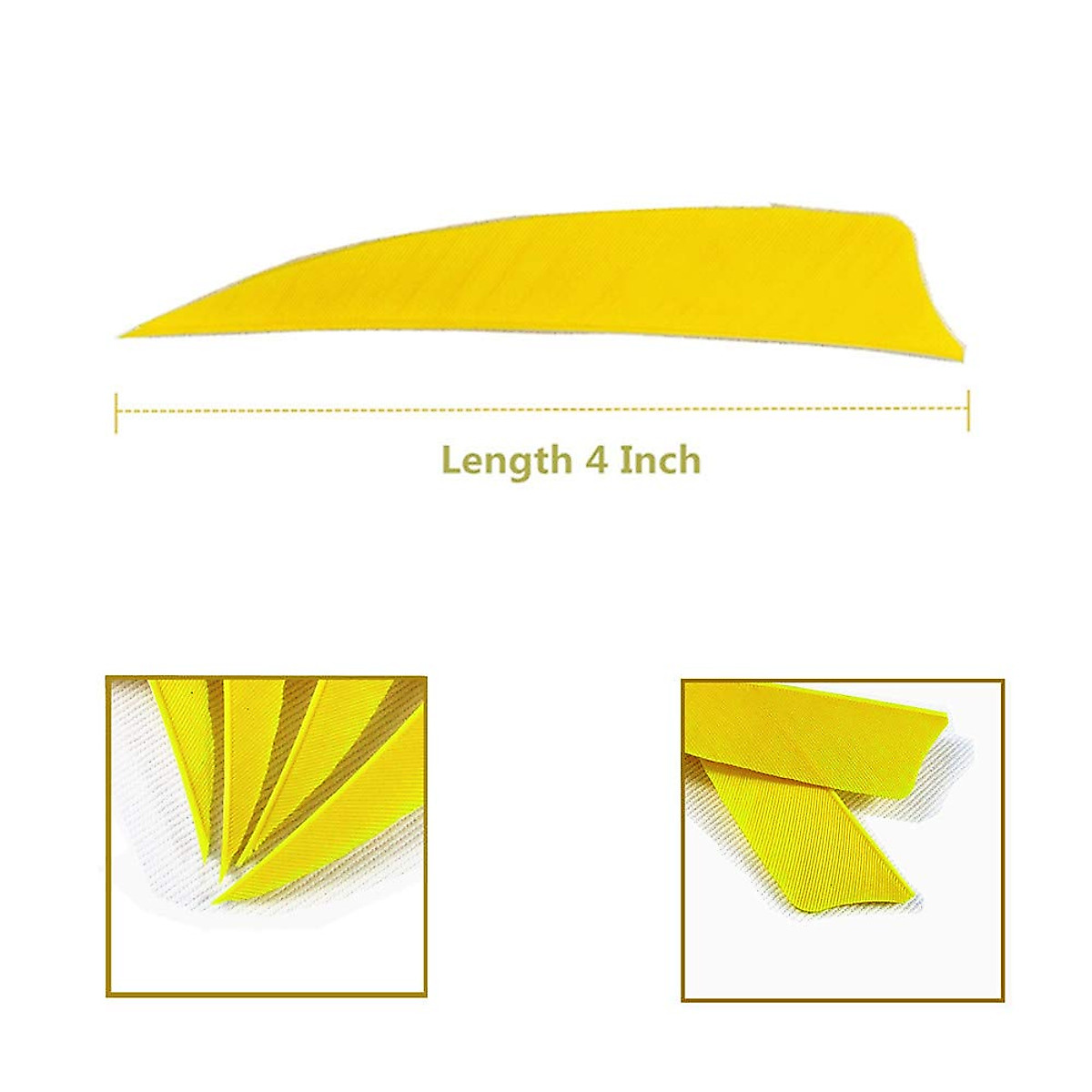 Zhan Yi Archery Fletchings Real Turkey Shield Feathers 4 inch Full Length 50 Pack Glued Right Wing for Arrows DIY