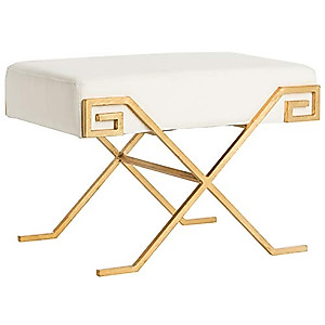 Safavieh Home Collection Luna Light Beige Greek Key Bench