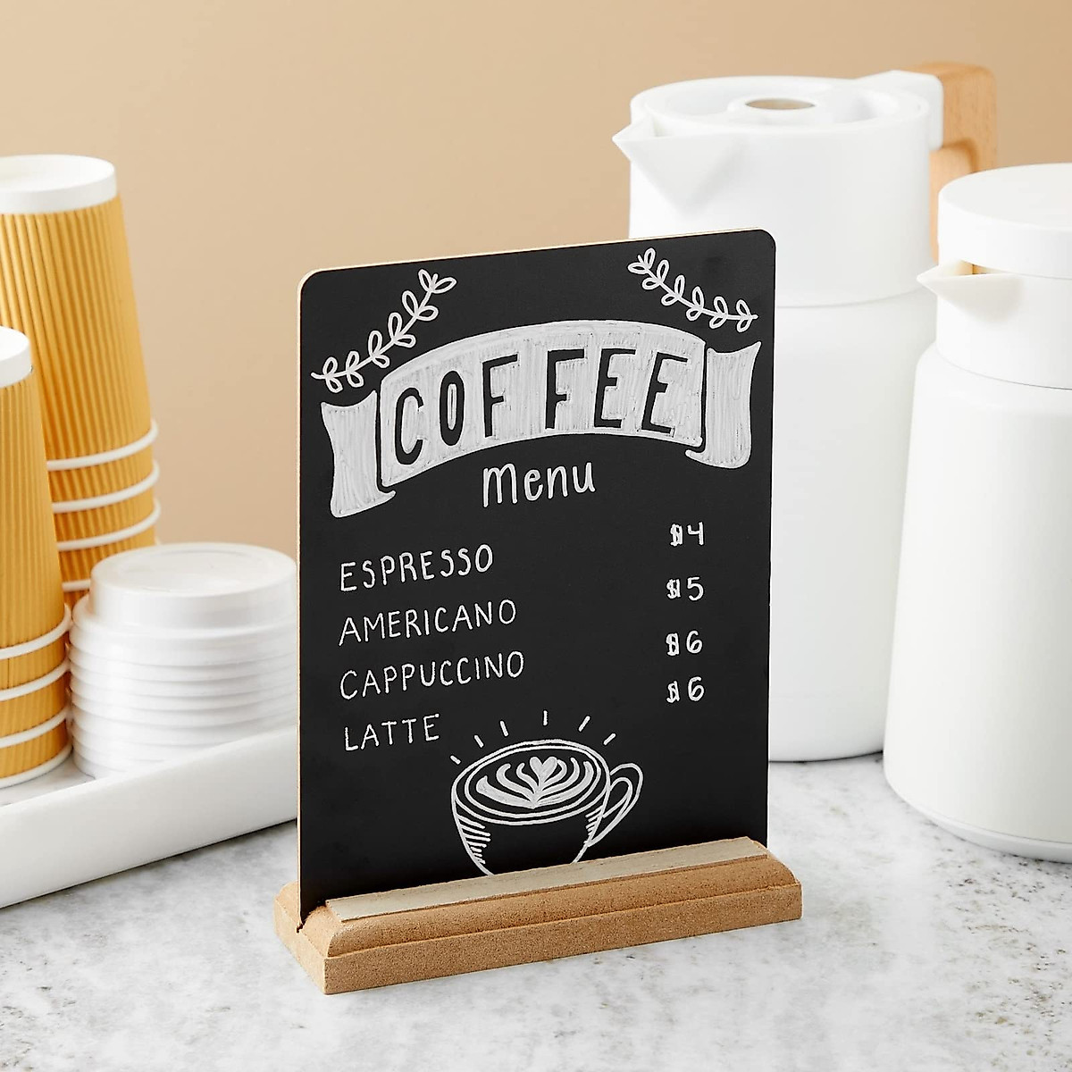 Mini Chalkboard Signs with Stand for Table Decorations, Food Signs, Message Boards, 6 x 8 in (6 Pack)