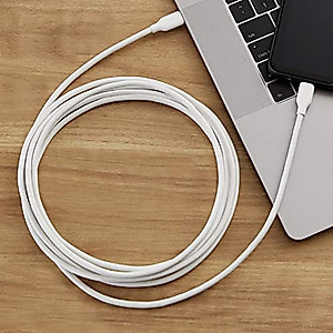Amazon Basics USB-C to USB-C 2.0 Fast Charging Cable, 480Mbps Transfer Speed, USB-IF Certified, 10 Foot, White