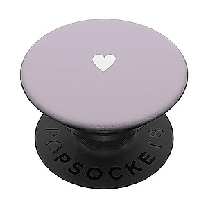 Lavender Purple Cute Hand Drawn Heart Minimalist Digital Art PopSockets Standard PopGrip