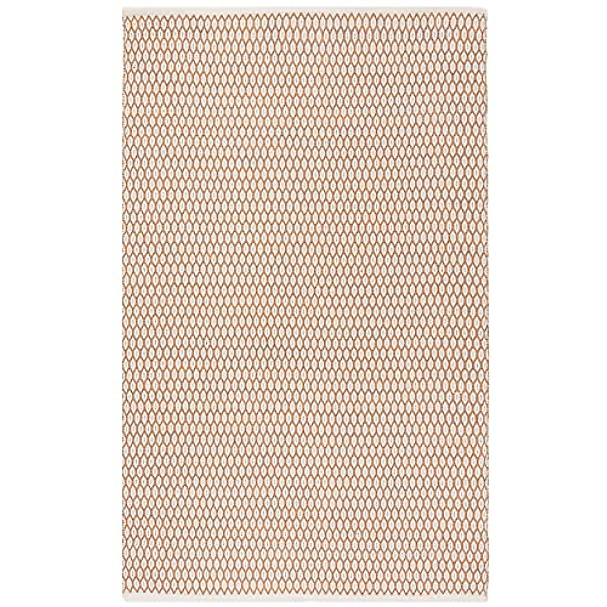 SAFAVIEH Montauk Collection Area Rug - 5' x 8', Orange & Ivory, Handmade Cotton, Ideal for High Traffic Areas in Living Room, Bedroom (MTK608D)