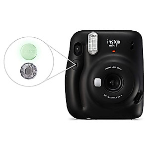 Fujifilm Instax Mini 11 Instant Film Camera with Automatic Exposure and Flash, Fujinon 60mm Lens with Selfie Mirror, Optical Viewfinder - Charcoal Grey (Renewed)