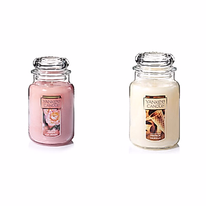 Yankee Candle Fresh Cut Roses and French Vanilla Scented 22oz Large Jar Candles (2-Pack)