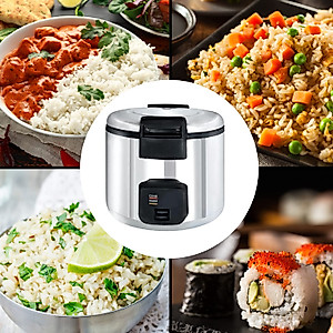 Chef Supreme Stainless Steel Commercial Rice Cooker & Warmer, 33 cup capacity (7.8L), Perfect for Restaurants, Party's, Social Gatherings and More