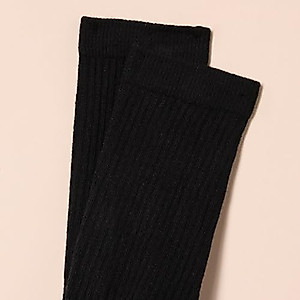 Amazon Essentials Men's Performance Comfortable Cotton Cushioned Breathable Athletic Crew Sports Socks, 6 Pairs, Black, 6-12