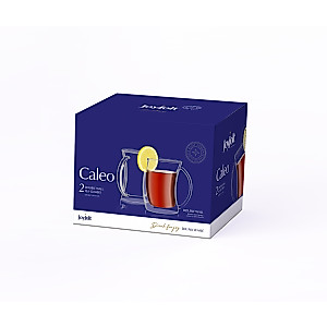 JoyJolt Caleo Collection Double Wall Insulated Glasses Espresso Cups Set of 2 (2-Ounces 60 ML)