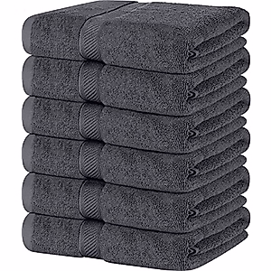 Utopia Towels [6 Pack] Bath Towel Set, 100% Ring Spun Cotton (24 x 48 Inches) Medium Lightweight and Highly Absorbent Quick Drying , Premium Towels for Hotel, Spa and Bathroom (Grey)