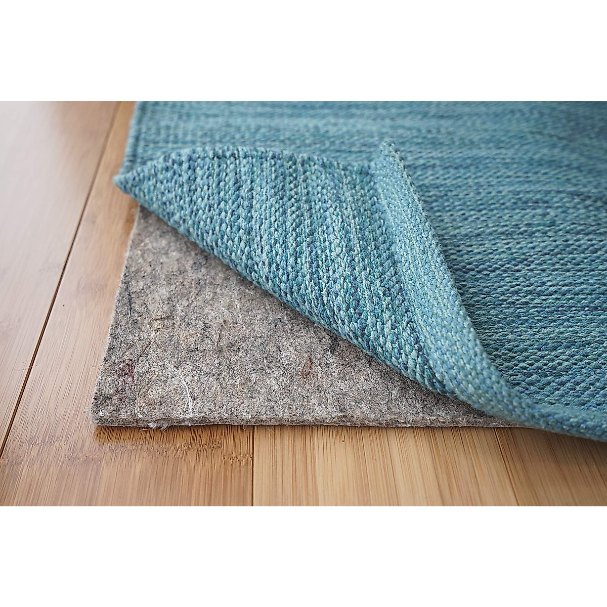 RUGPADUSA - Ultra Black - 3'x5' - 1/4" Thick - Felt + Rubber - Non-Slip Cushion Rug Pad - Available in 2 Thicknesses, Safe for Hardwood and All Surfaces