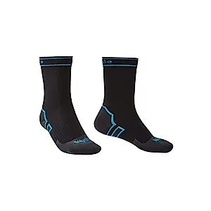 Bridgedale Standard Mens and Hiking-Socks, Black/Blue, Small