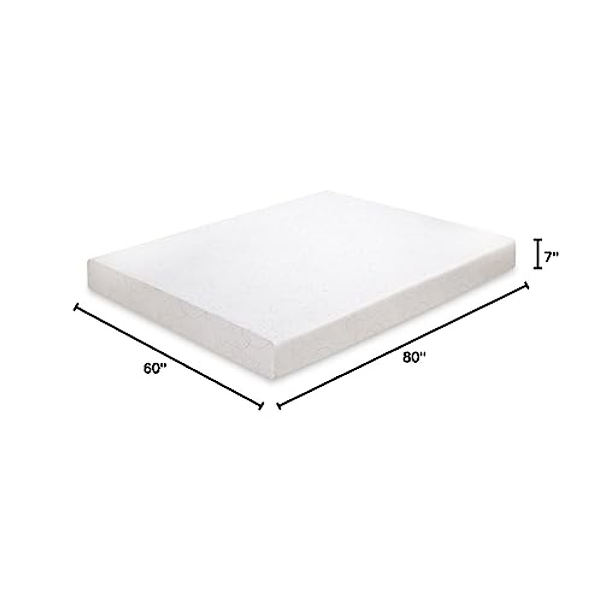 SLEEPLACE 7 Inch Memory Foam Mattress, White (Queen)