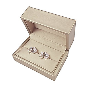 DesignSter Gold Bearer Ring Box – Premium PU Leather Double Rings Box for Wedding Engagement Gift Box