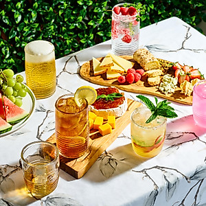 Le'raze Set of 8 Original Mason Drinking Glasses 4-18oz. Highball Tumbler Glasses, and 4-13oz. Whiskey Glass Cups for Everyday Home Use, Water, Beer, Juice, Cocktail.