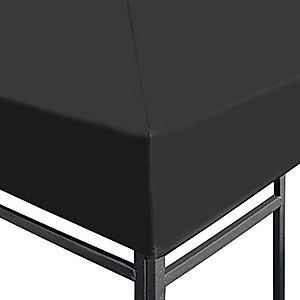 vidaXL Gazebo Cover, Canopy Top Replacement, Sunshade for Garden Patio Beach, Outdoor Gazebo Cover with Durable Polyester Fabric, Gray
