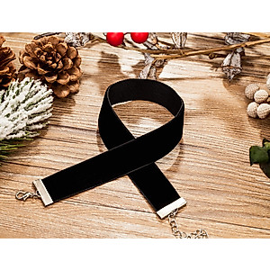 AnalysisyLove Gothic Black Velvet Choker Necklace for Women, Valentines Day Birthday Gifts, Halloween Cosplay Jewelry